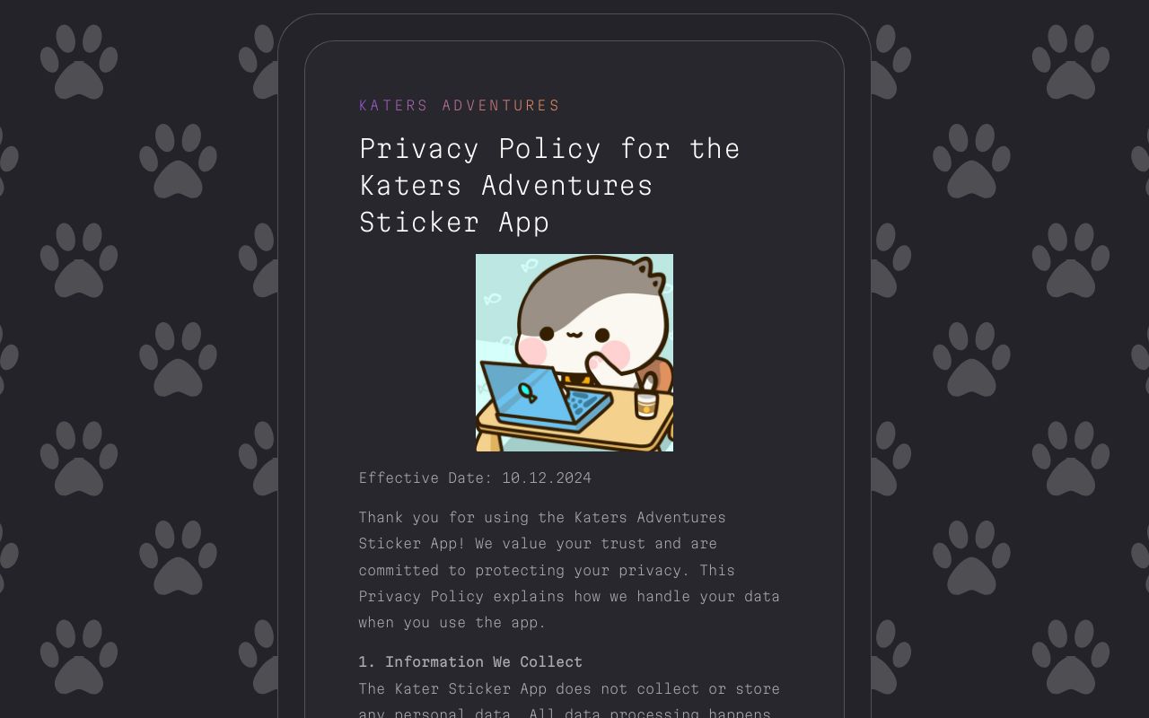 Katers Adventures Privacy Policy